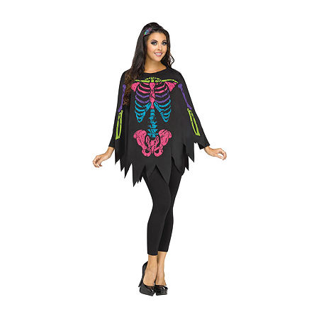 Click here for Womens Skeleton Poncho Skeleton Costume  Medium  B... prices