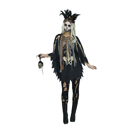 Click here for Womens Voodoo Poncho Costume  Medium  Black prices