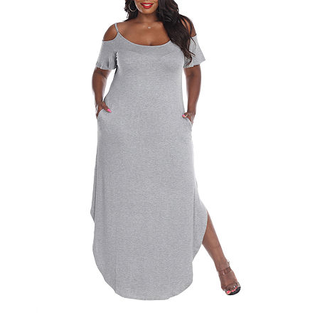 White Mark Plus Size Lexi Maxi Dress - Heather Gray