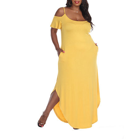 Click here for White Mark Plus Size Lexi Maxi Dress - Mustard prices
