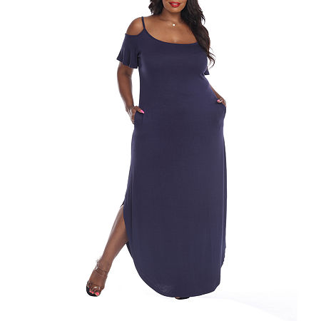 White Mark Plus Size Lexi Maxi Dress - Navy