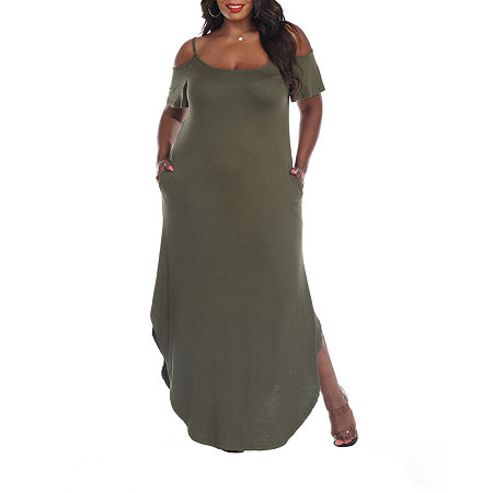 White Mark Plus Size Lexi Maxi Dress - Olive