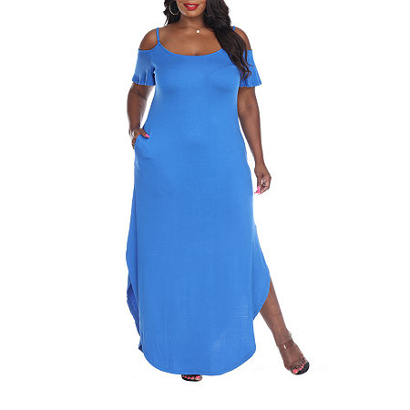 Click here for White Mark Plus Size Lexi Maxi Dress - Royal Blue prices