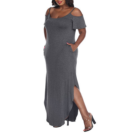 White Mark Plus Size Lexi Maxi Dress - Charcoal