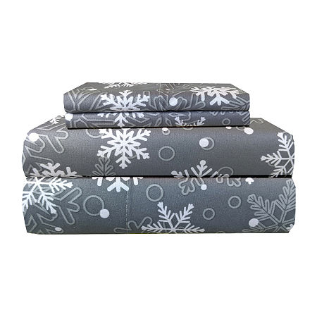 Click here for Micro Flannel(R) Snowflakes Grey Printed Deep-Pock... prices