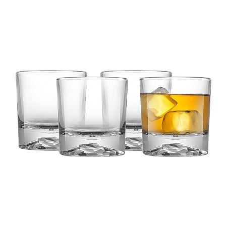 JoyJolt Radiant Double Old Fashioned Tumblers - 10 oz  Set of 4 - Clear