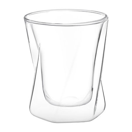 JoyJolt Lacey Double Wall Whiskey Glasses Set of 2 - Clear