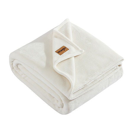 Wrangler Solid Ultra Soft Plush Fleece Blanket  Twin - Desert Sand