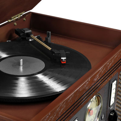 Victrola VTA-750B Aviator Wooden 7-in-1 Nostalgic Record Player with ...