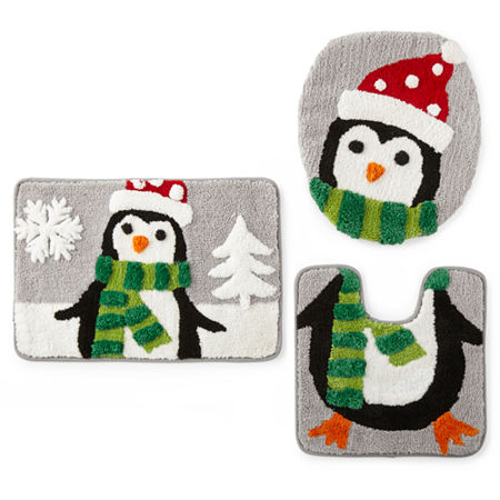Click here for Avanti Penguin 3-pc. Bath Rug Set  One Size  Gray prices