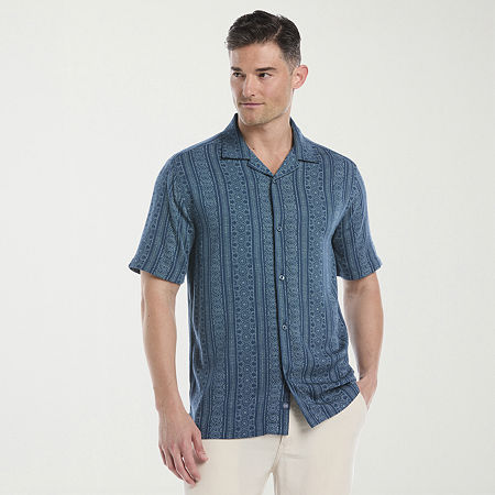 Click here for Cubavera Twill Geometric Print Mens Short Sleeve R... prices