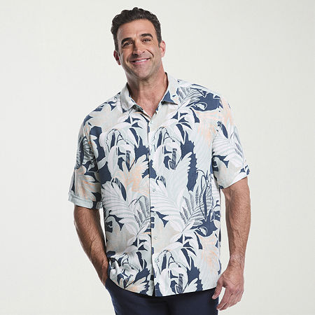 Cubavera Mens Big & Tall Tropical-Print Shirt - Tapestry
