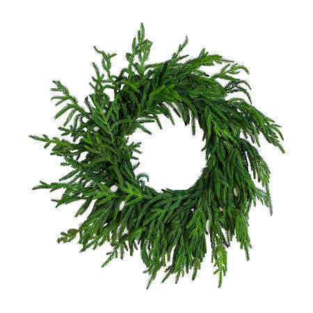 Click here for Nearly Natural 24in Real Touch Norfolk Pine Wreath... prices