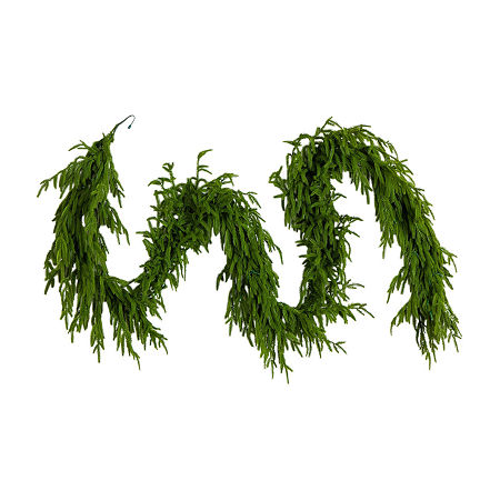 Nearly Natural 9 Pre-Lit Artificial Touch Norfolk Island Pine Garland Led Lights - Green