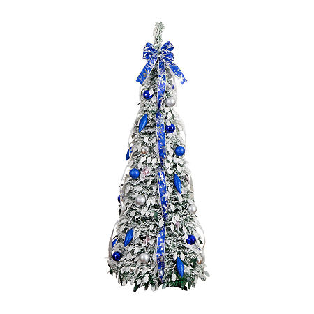 Click here for Nearly Natural 5 Foot Pre-Lit Flocked Collapsible... prices