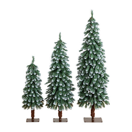 Click here for Nearly Natural 5 Foot Pre-Lit Flocked Pine Christm... prices