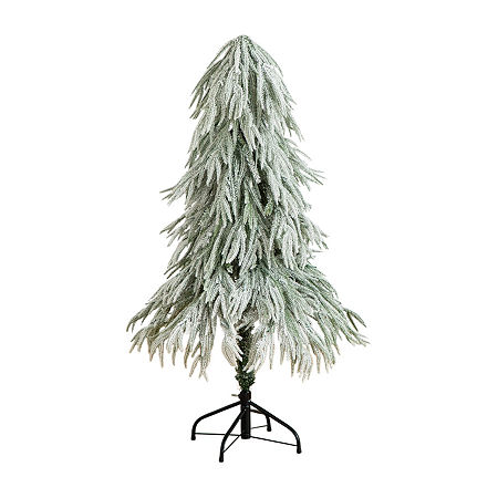 Click here for Nearly Natural 4 Foot Pre-Lit Flocked Pine Christm... prices