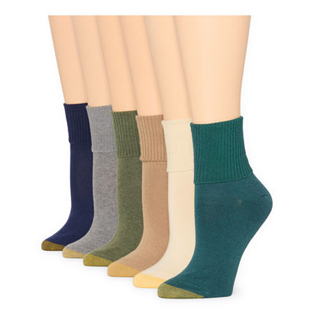 Gold Toe Womens 6-Pk. Turn-Cuff Socks 4341F5 - Asst. 9