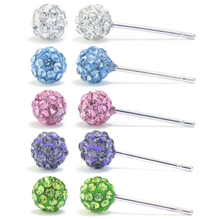 Click here for Sparkle Allure Womens Multi Color Ball 5 Pair Earr... prices