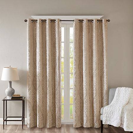 Click here for Madison Park Elysia Knitted Jacquard Damask Gromme... prices
