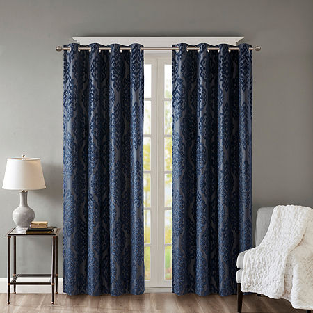 Click here for Madison Park Elysia Knitted Jacquard Damask Gromme... prices