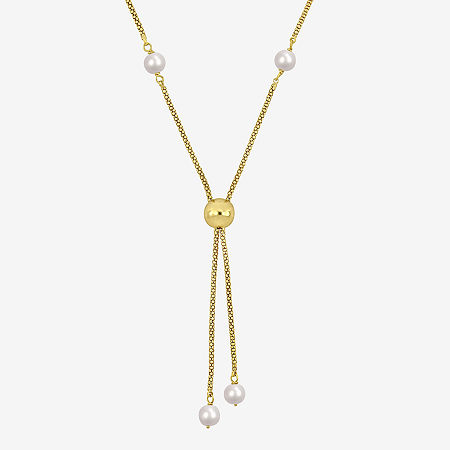Click here for Womens White 18K Gold Over Silver 17 Inch Y Neckla... prices