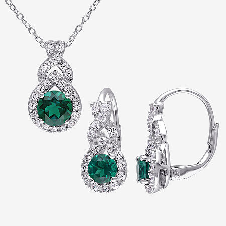 Click here for Womens Lab Created Green Emerald Sterling Silver 2... prices