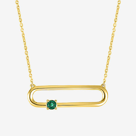 Click here for Womens Lab Created Green Emerald 14K Gold Over Sil... prices