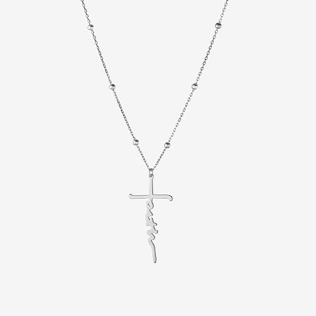 Click here for Womens Sterling Silver Cross 16 Inch Pendant Neckl... prices