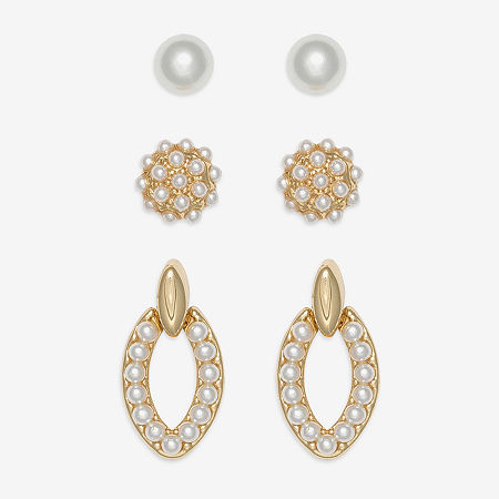 Click here for Mixit Womens Simulated Pearl Hypoallergenic 3 Pair... prices