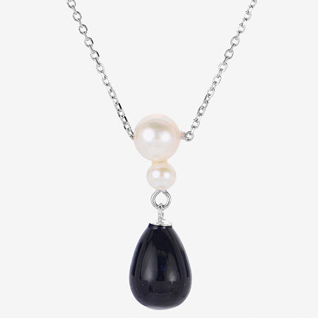 Click here for Womens Black Onyx Cultured Freshwater Pearl Sterli... prices
