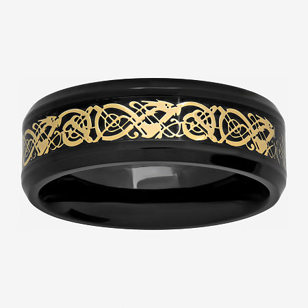 Click here for Mens Two-Tone Celtic Dragon Wedding Band  9 1/2  B... prices