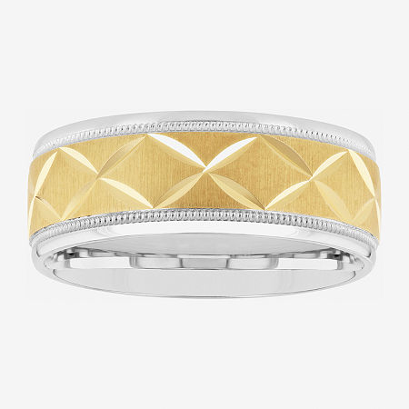 Click here for Mens 8MM 14K Gold Over Silver Sterling Silver Wedd... prices