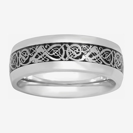 Click here for Mens Two-Tone Celtic Dragon Wedding Band  11  Whit... prices