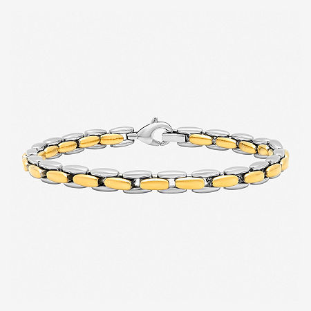 Click here for Mens Square Link Bracelet in Two-Tone Steel  One S... prices