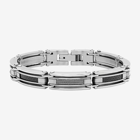 Click here for Mens Stainless Steel and Black Carbon Fiber Cable... prices