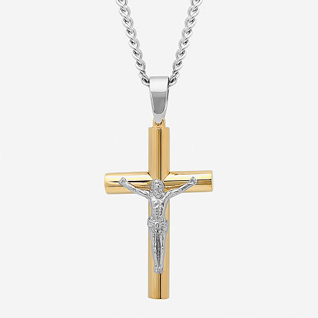 Click here for Mens Stainless Steel Crucifix Cross Pendant Neckla... prices