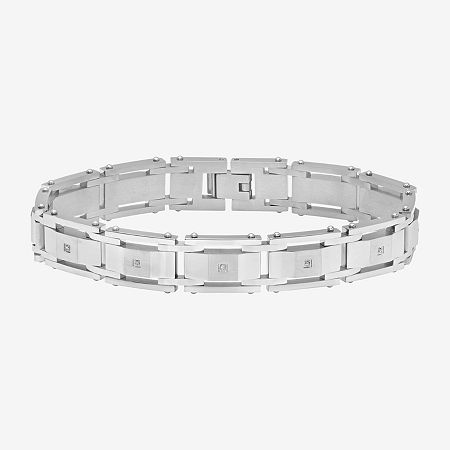 Click here for Mens Stainless Steel Solid 8 1/2 Inch Link Bracele... prices