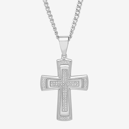 Click here for Mens 3/8 CT. T.W. Natural White Diamond Stainless... prices