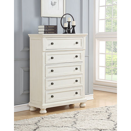 Click here for Avalon Furniture Wright 5 Drawer Chest in Oyster W... prices