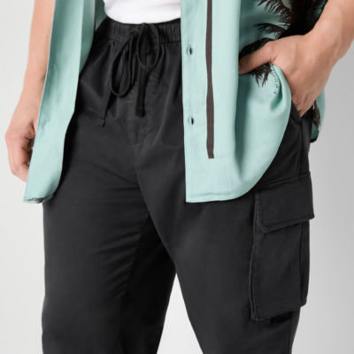 Arizona Mens Big and Tall Relaxed Fit Cargo Pant, Color: Black Moonless ...