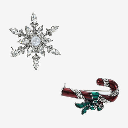 Click here for Monet Jewelry Silver Tone Candy Cane Glass Pin  On... prices