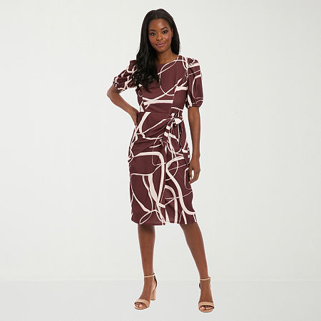 Click here for London Times Womens Short Sleeve Midi Abstract She... prices