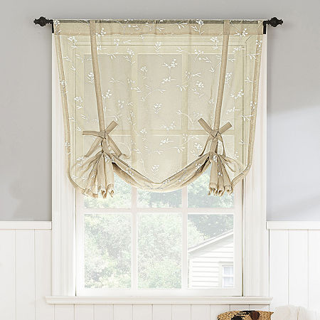 Click here for Bridget Embroidered Leaf Sheer Rod Pocket Window T... prices