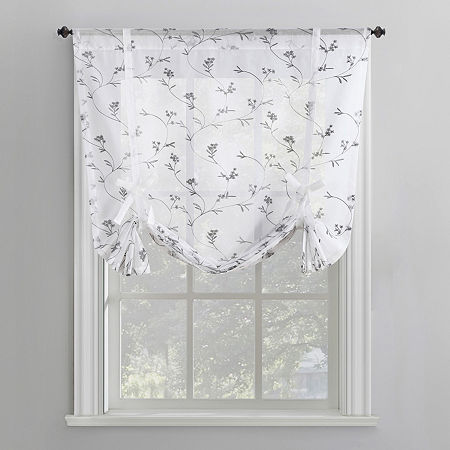 Click here for Bridget Embroidered Leaf Sheer Rod Pocket Window T... prices