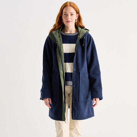 Click here for St. Johns Bay Womens Hooded Heavyweight Car Coat... prices
