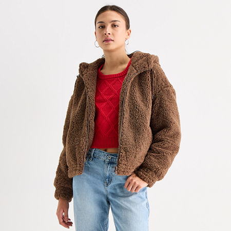 Click here for Arizona Womens Juniors Faux Fur Midweight Coat  X-... prices