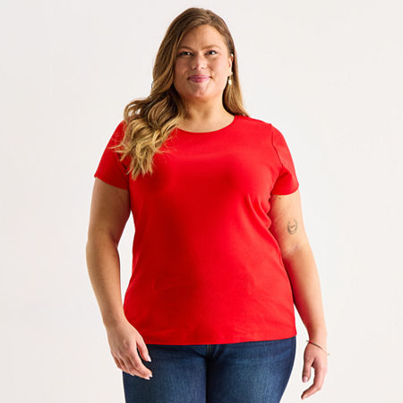 Click here for St. Johns Bay Womens Crew Neck Short Sleeve Plus T... prices