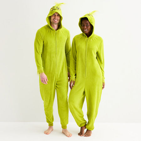 Click here for Unisex Adult Dr. Seuss Grinch Fleece Hooded Long S... prices