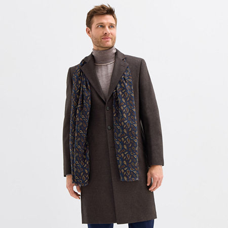 Click here for Stafford Wool Blend With Scarf Mens Topcoat Coat... prices